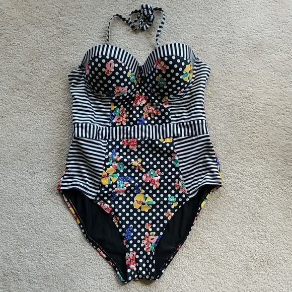 Modcloth | Swim | Tide My Best Pc Swimsuit In Pattern Medley | Poshmark